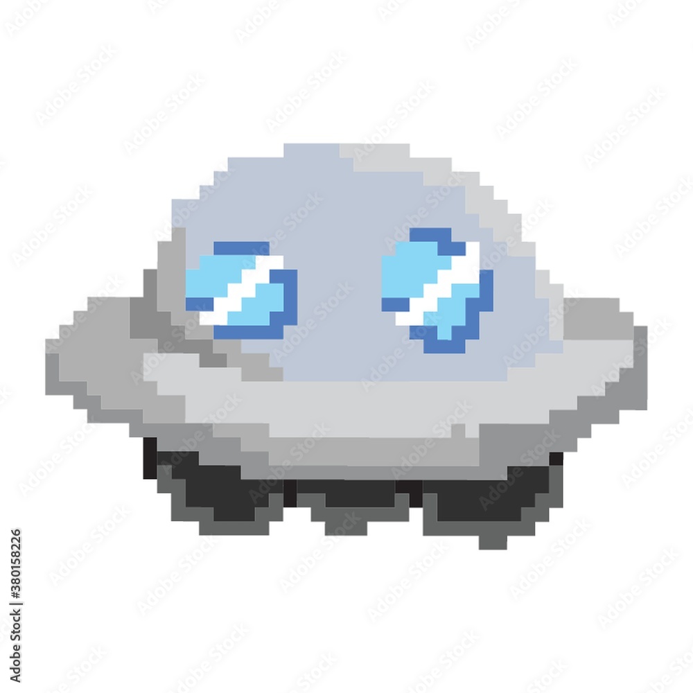 pixel art of alien spaceship Stock Vector | Adobe Stock