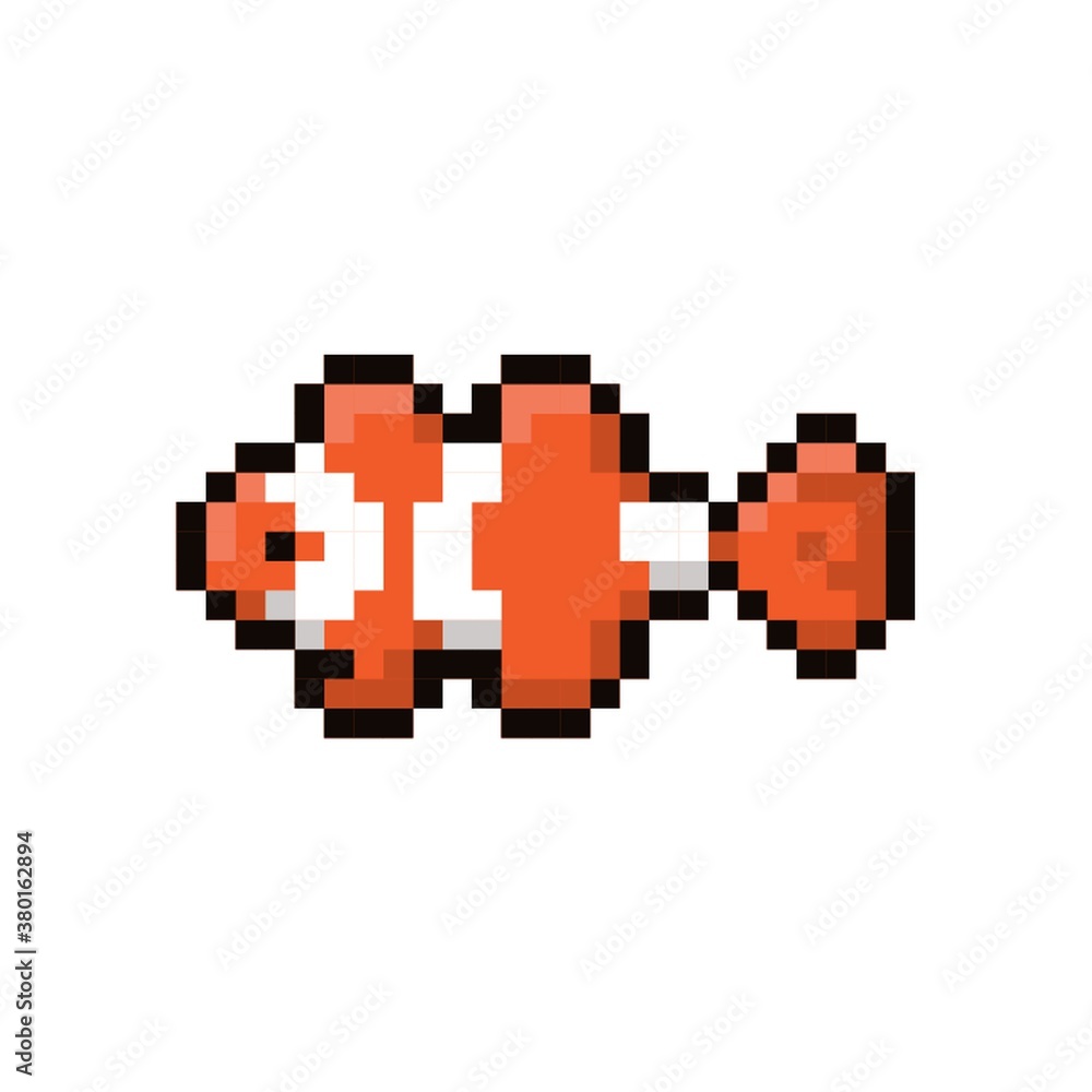 Clown fish 8-bit vector illustration Stock Vector | Adobe Stock