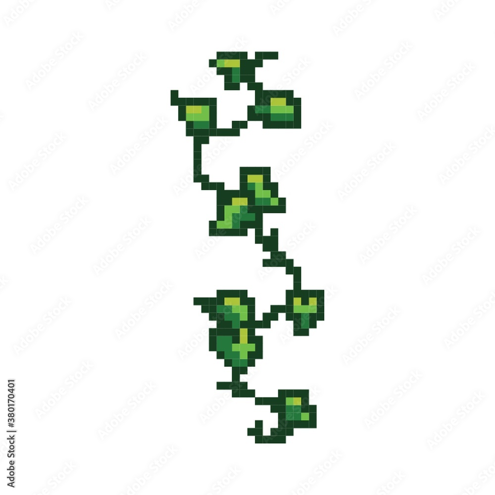 Pixelated vine plant Stock Vector | Adobe Stock