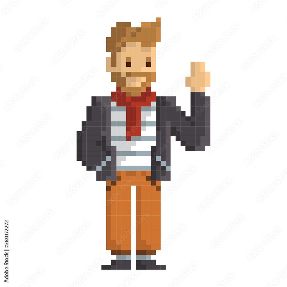 Pixel art man fashion Stock Vector | Adobe Stock