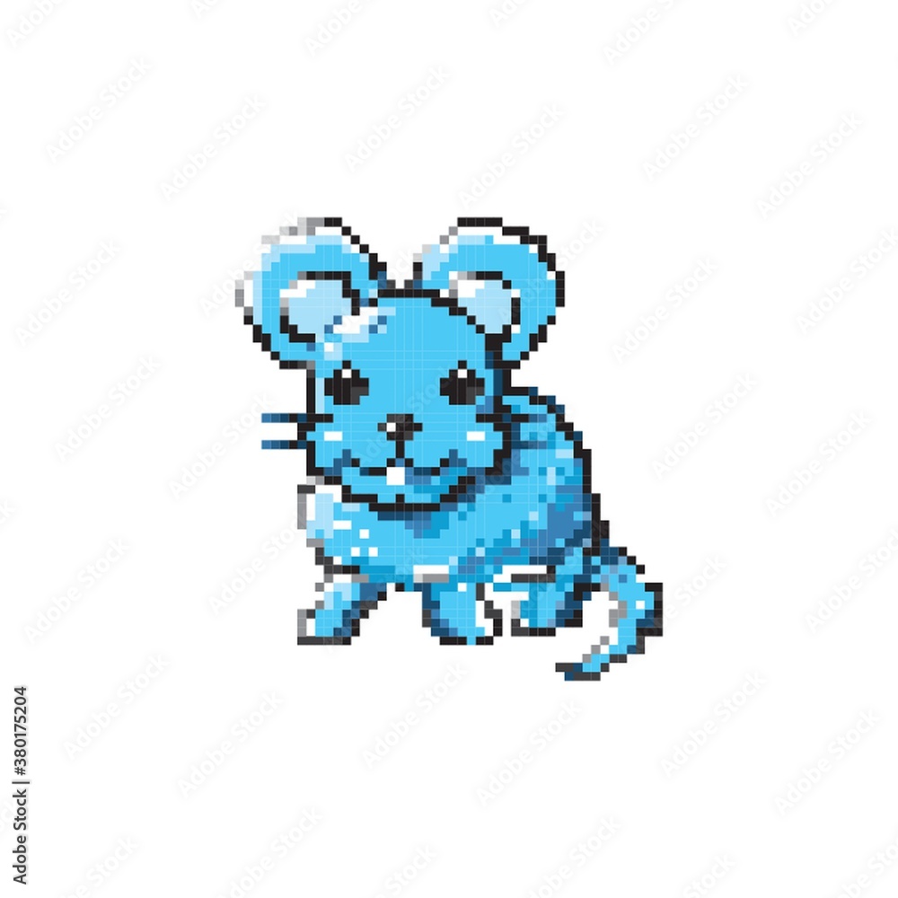 Pixel art rat Stock Vector | Adobe Stock
