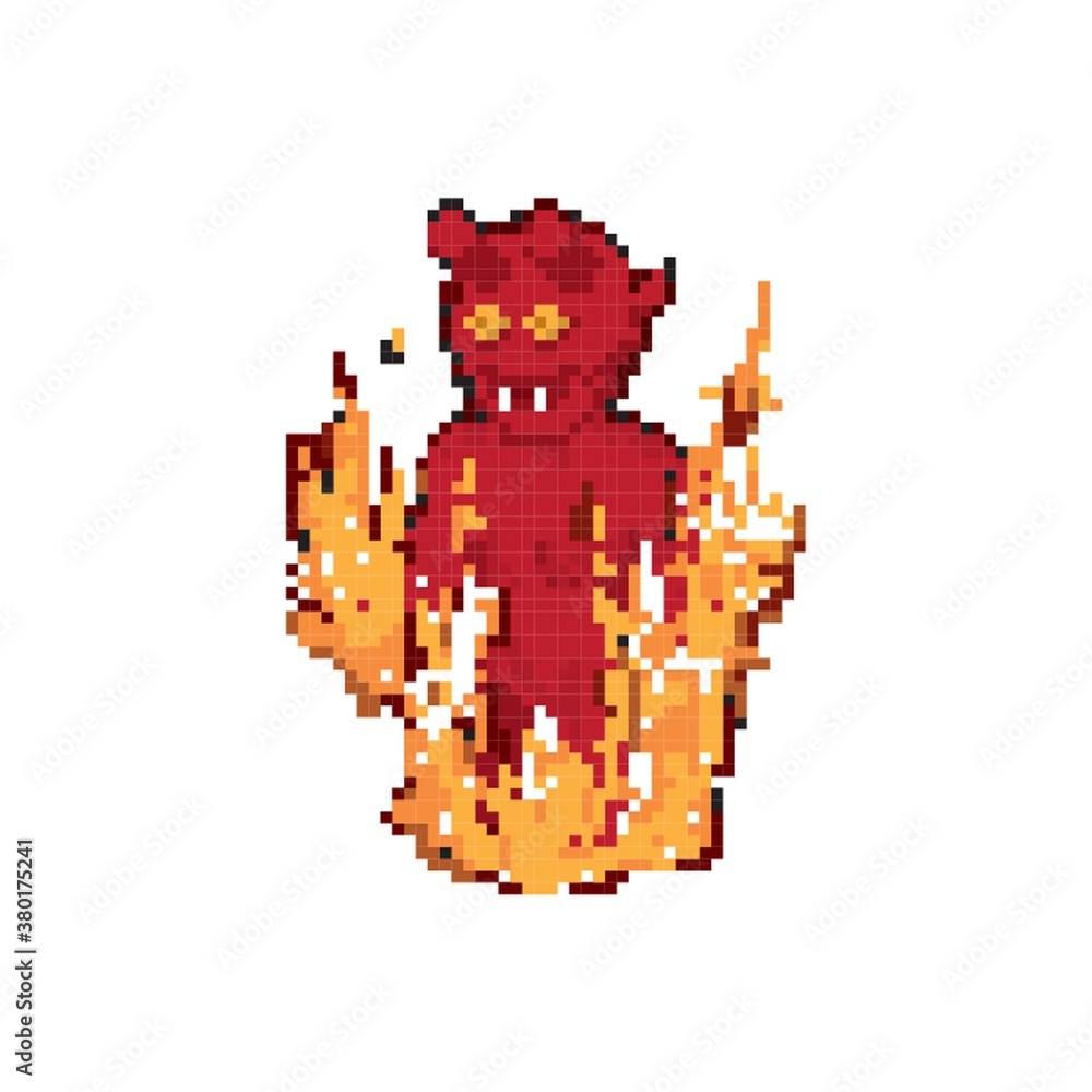 Pixel art devil Stock Vector | Adobe Stock