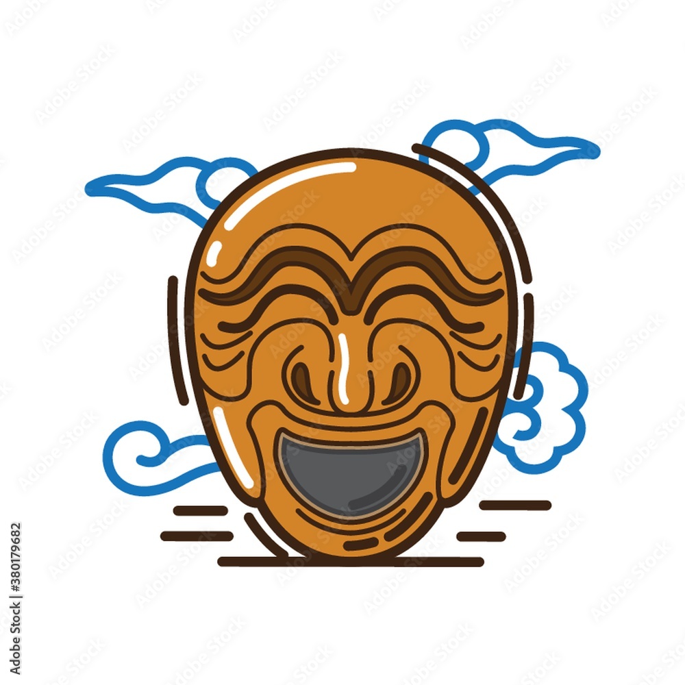 korean traditional mask design Stock Vector | Adobe Stock