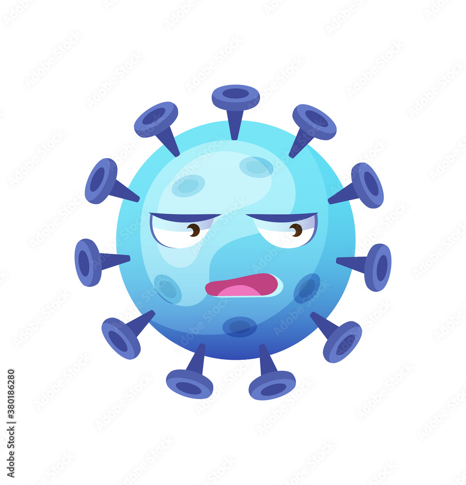 Microorganism, virus cell coronavirus with funny smiley faces. Virus ...