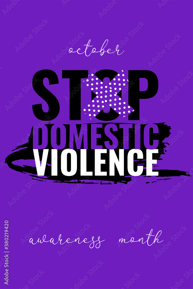 Stop domestic violence banner, poster, card. Creative social concept ...