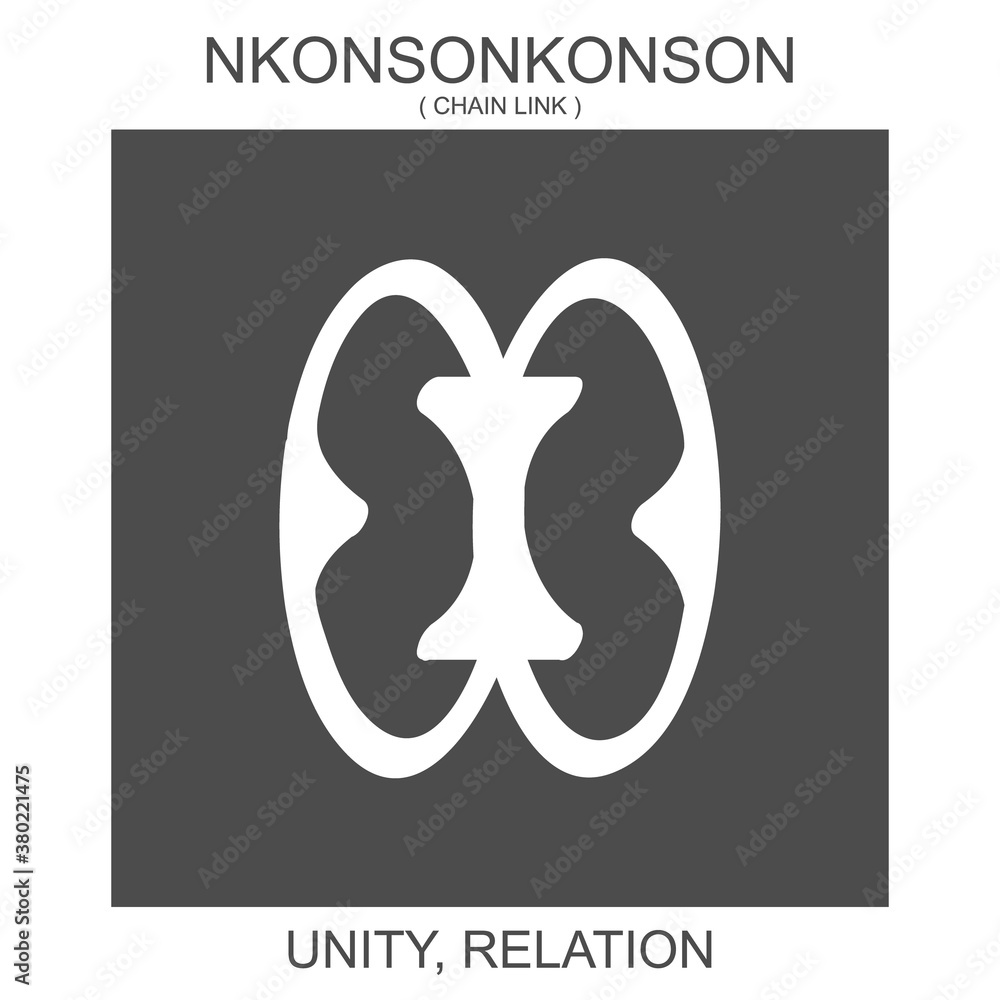 Vecteur Stock vector icon with african adinkra symbol Nkonsonkonson ...