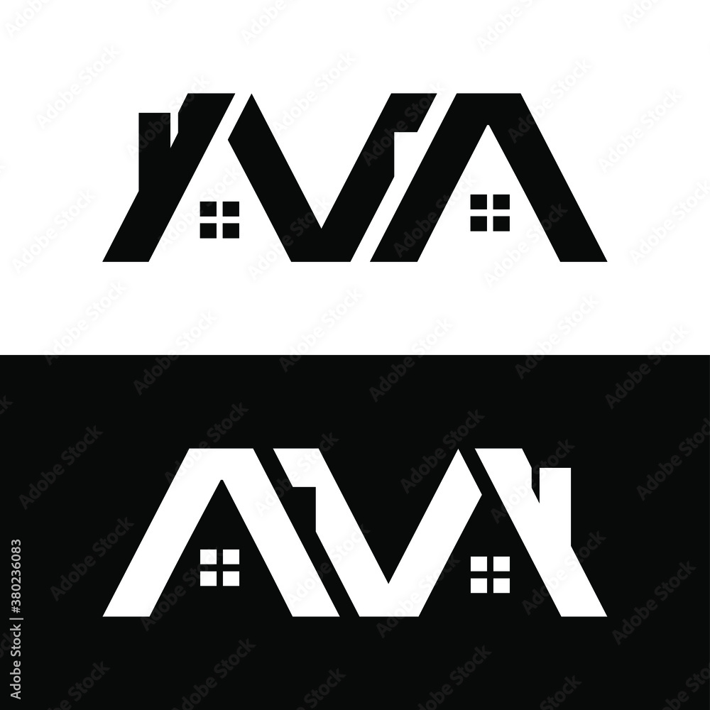 Letter AVA with home for design concept. Very suitable in various ...