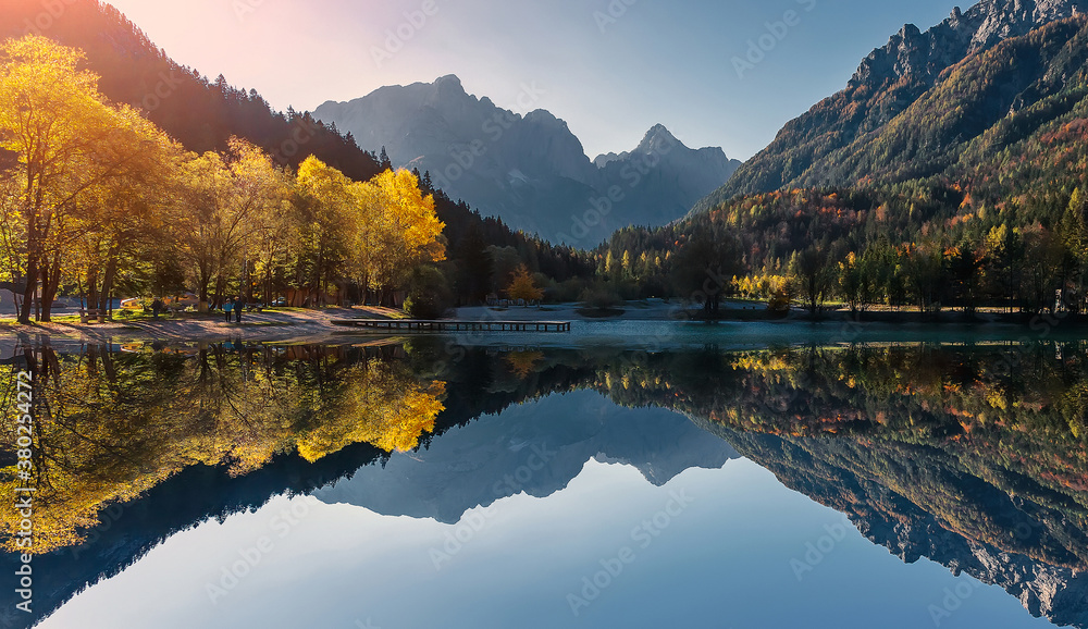Wonderful Vivid nature scenery. Fantastic views of the turquoise alpine ...