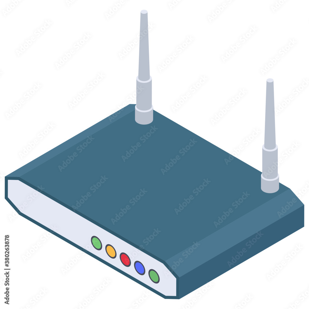 Wifi router vector in isometric design Stock Vector | Adobe Stock