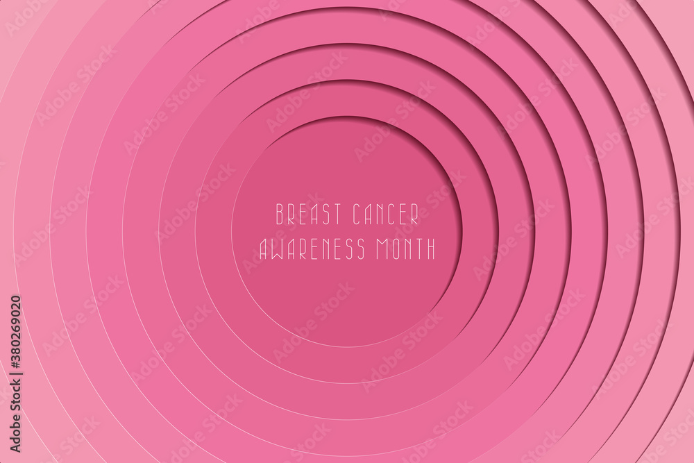Pink paper cut realistic background for breast cancer awareness month ...