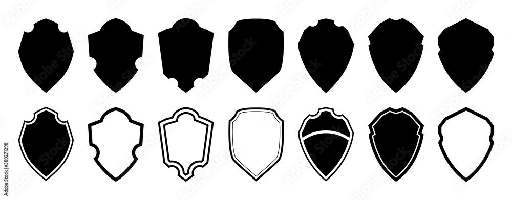 Military shield Vector. Police badge shape, Security, football patches ...