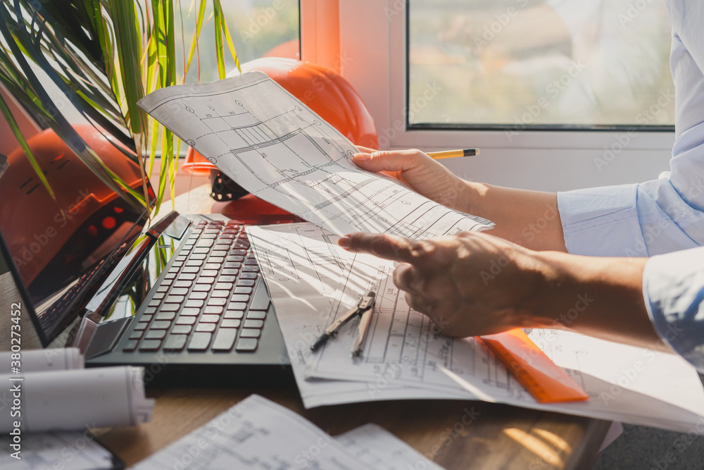 architect design working drawing sketch plans blueprints and making ...