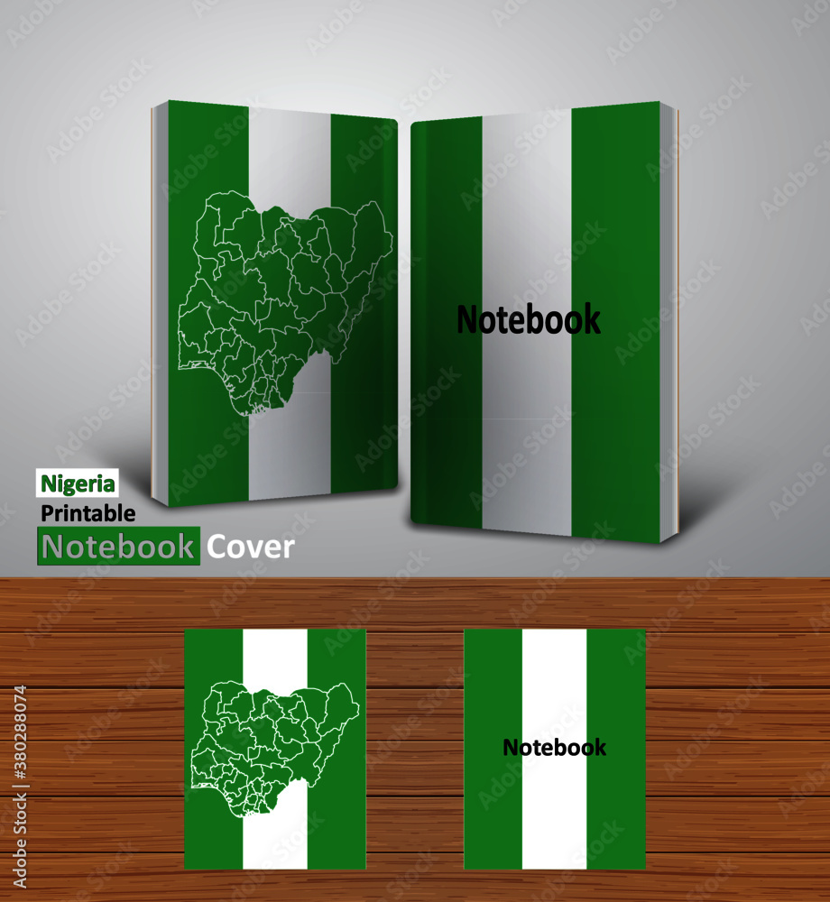 Notebook Design Mockup - 3D Book Template - National Country Map and ...