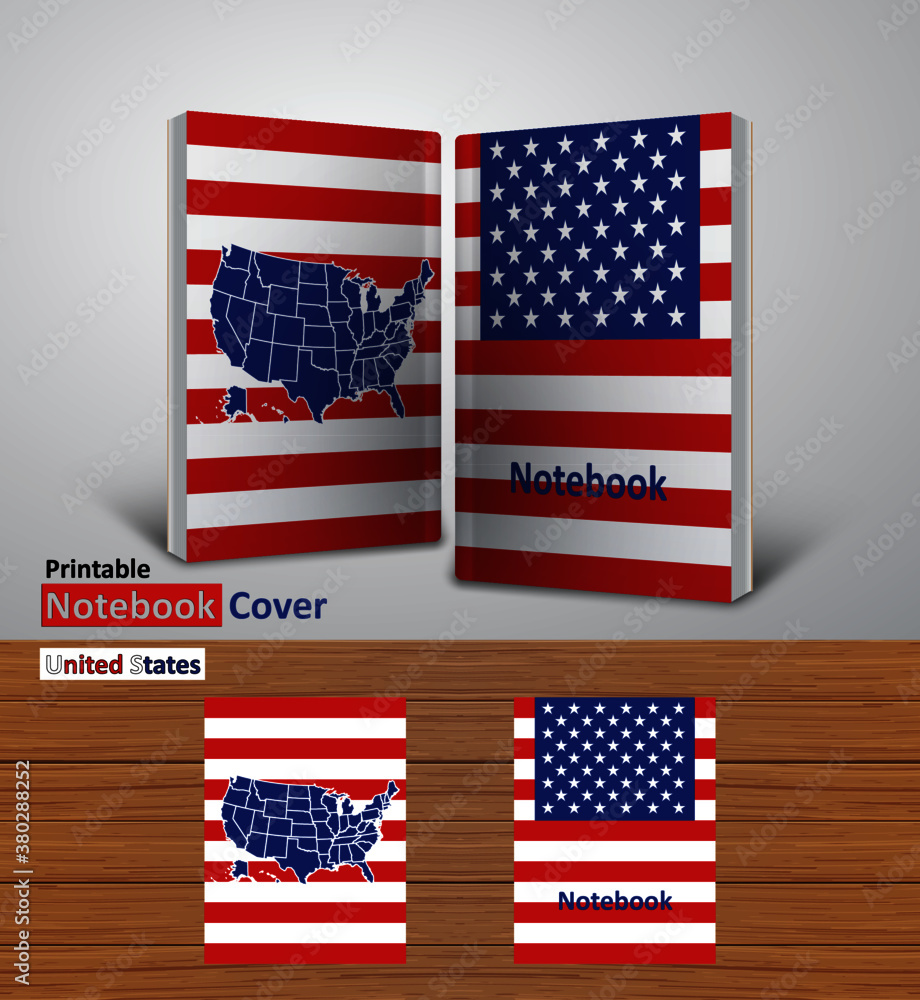 Notebook Design Mockup - 3D Book Template - National Country Map and ...