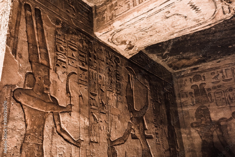 Ancient Egyptian temple built by Ramses II, dedicated to his wife ...