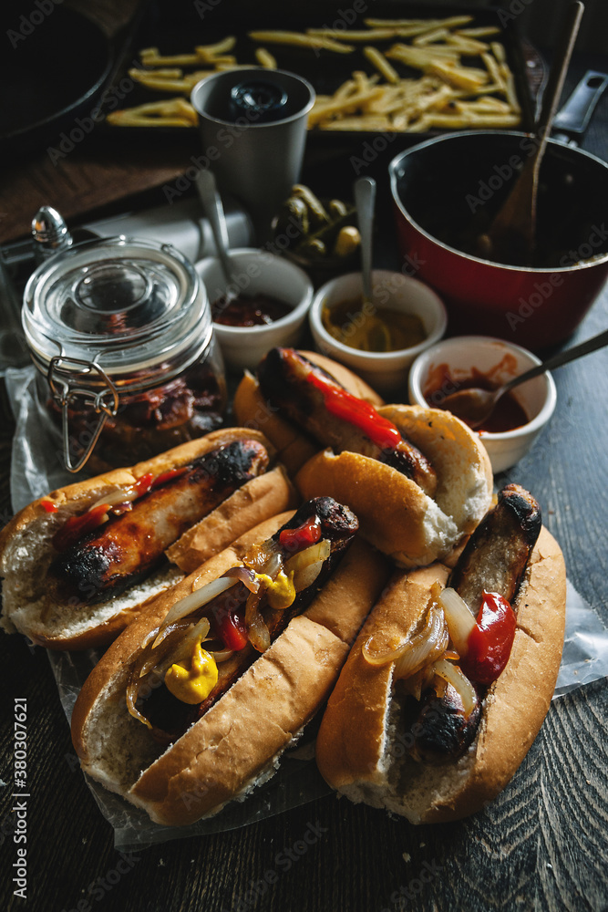 Table of junk food. Stock Photo | Adobe Stock