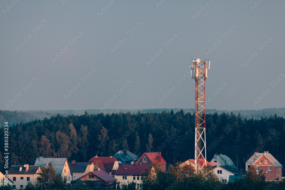 Wireless communication mobile cell network tower Stock Photo | Adobe Stock