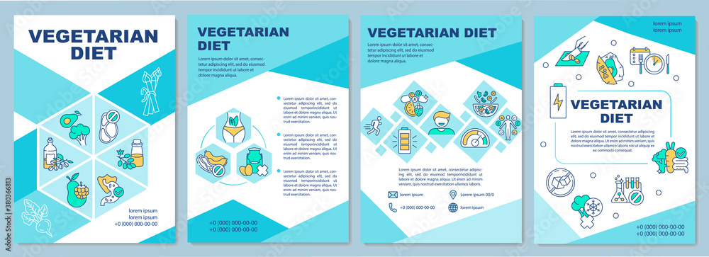 Vegeterian diet brochure template. Healthy vegan cooking ideas. Flyer ...