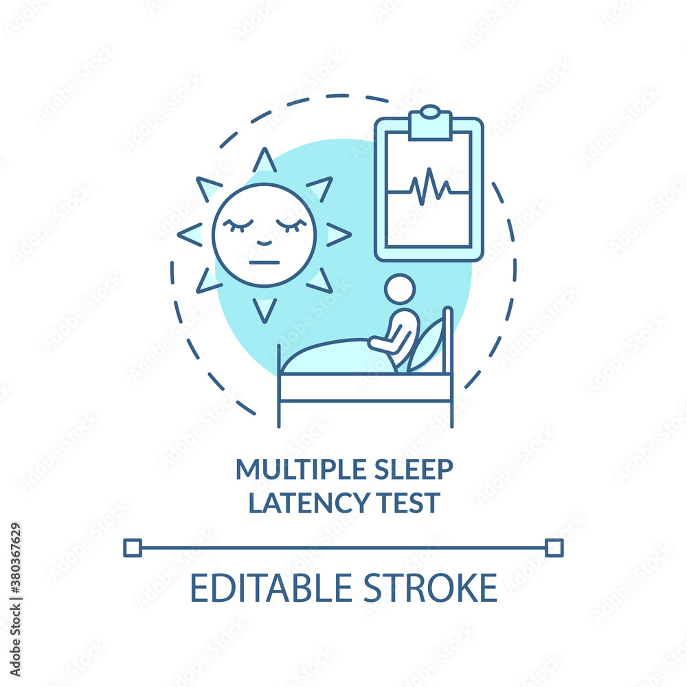 Multiple sleep latency test turquoise concept icon. Health care ...