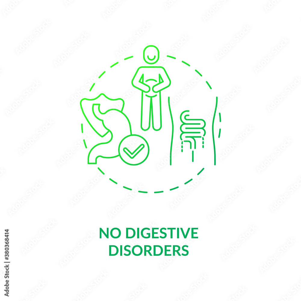 No digestive disorders concept icon. Probiotics health benefits idea ...