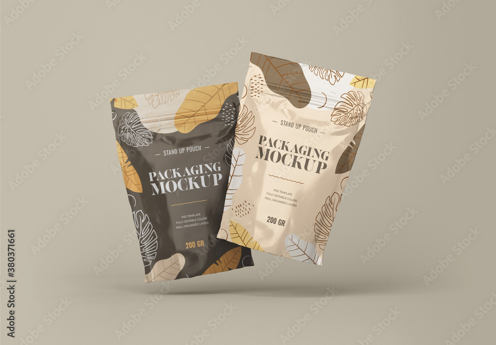 Stand Up Pouch Mockups Stock Template | Adobe Stock