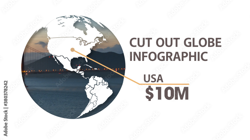 Cut Out Globe Infographic Stock Template | Adobe Stock
