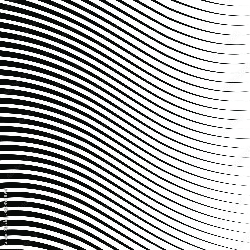 Parallel curvy slanting oblique black triangles. Trendy design element ...