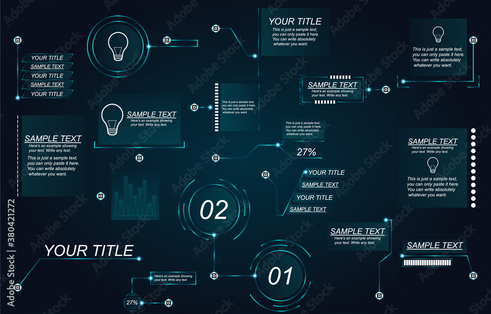 Business infographics. Callout. Technology, blue light. Glow ...