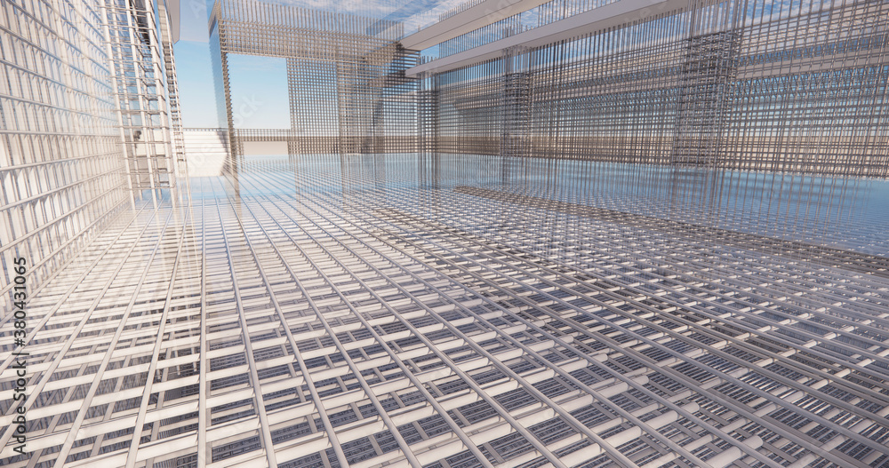 3D BIM model of reinforcement framework of the building Stock Photo ...
