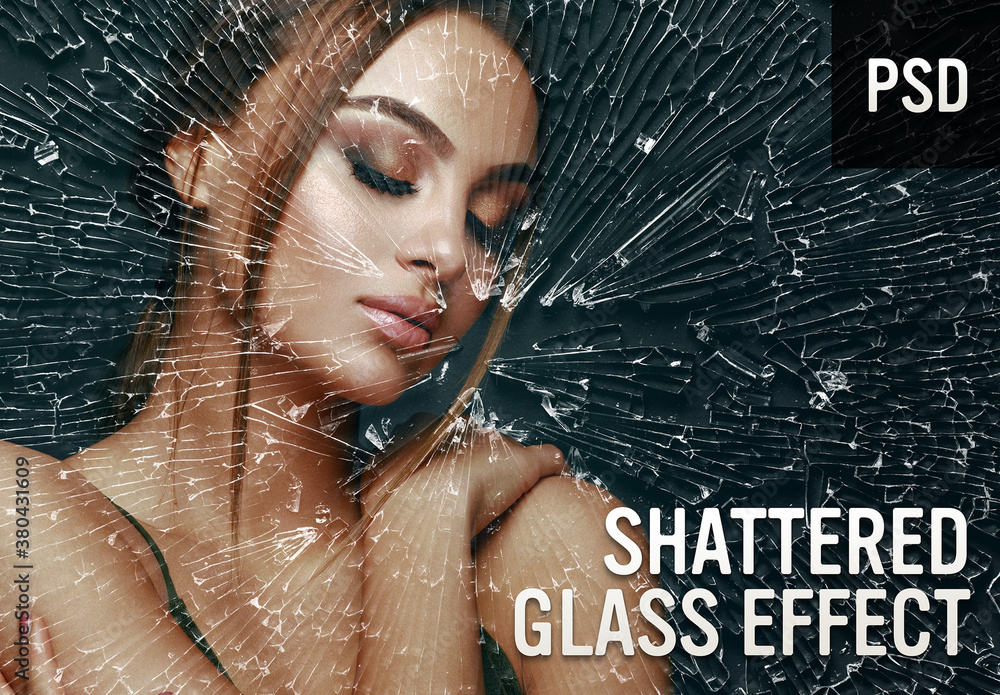 Shattered Glass Photo Effect Stock Template | Adobe Stock