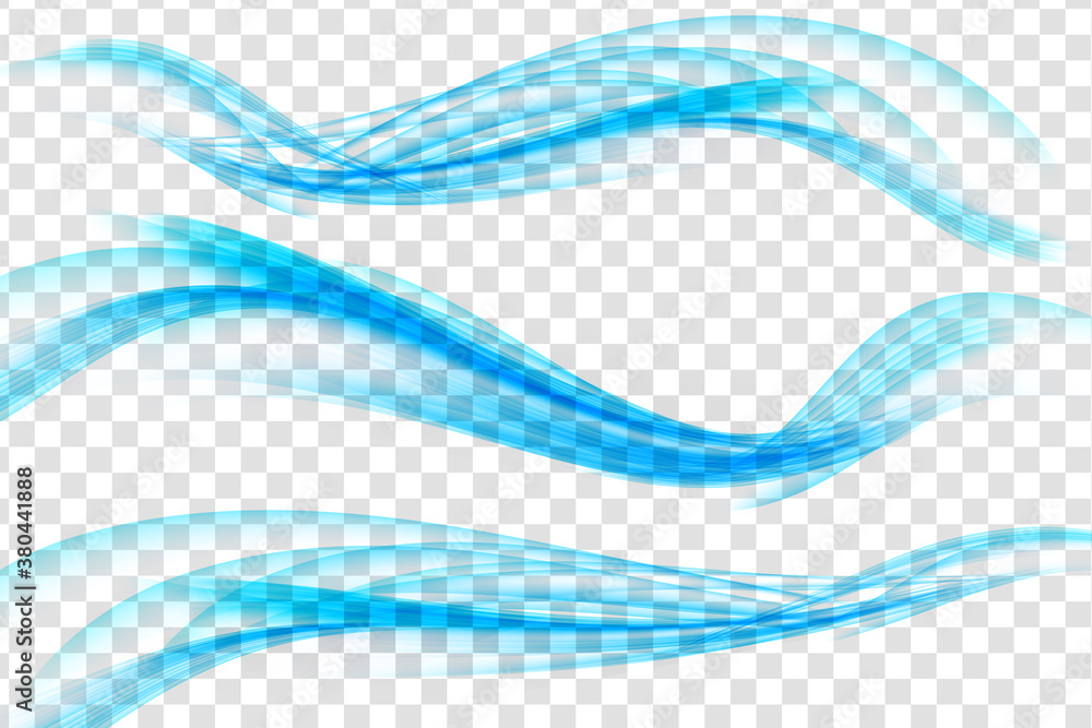 Blue Ocean Wave Set on Transparent Background. Vector Illustration ...
