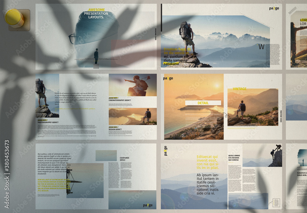Yellow Portfolio Presentation Stock Template | Adobe Stock