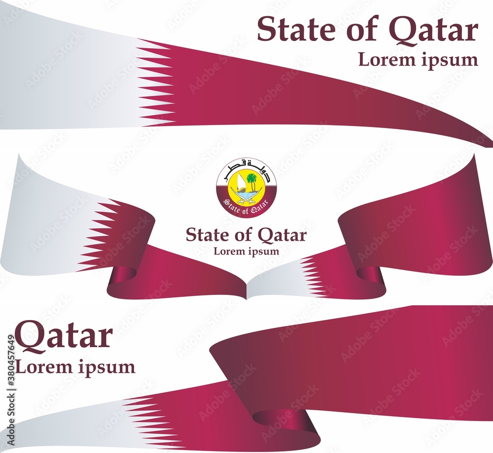 Flag of Qatar, State of Qatar. Template for award design, an official ...