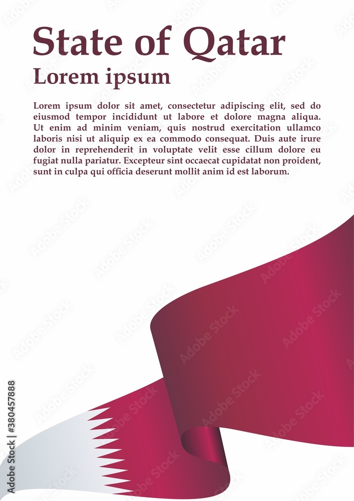 Flag of Qatar, State of Qatar. Template for award design, an official ...