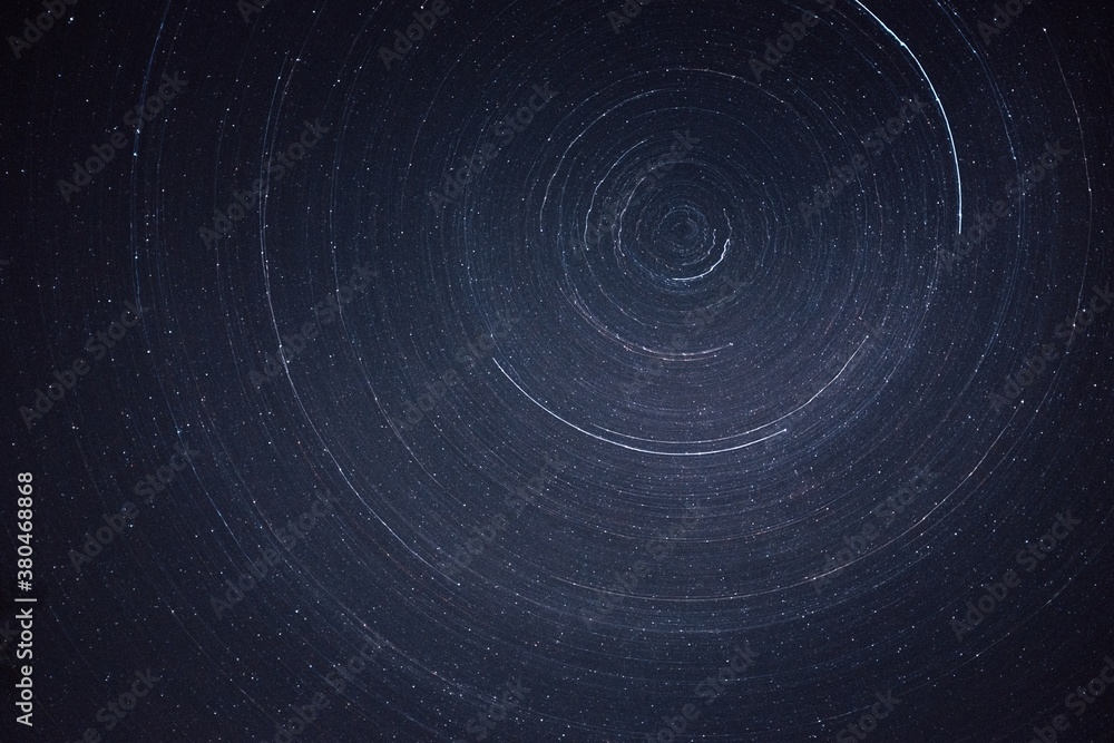 Orbital Trail of Stars in Infinite Universe Stock Photo | Adobe Stock