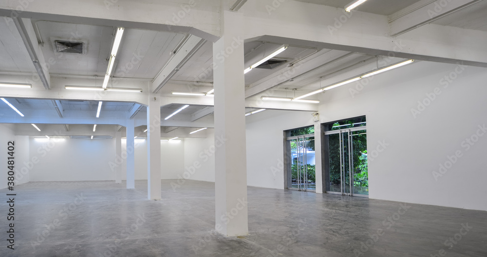 Space with blank walls, modern building, conceptual architecture Stock ...