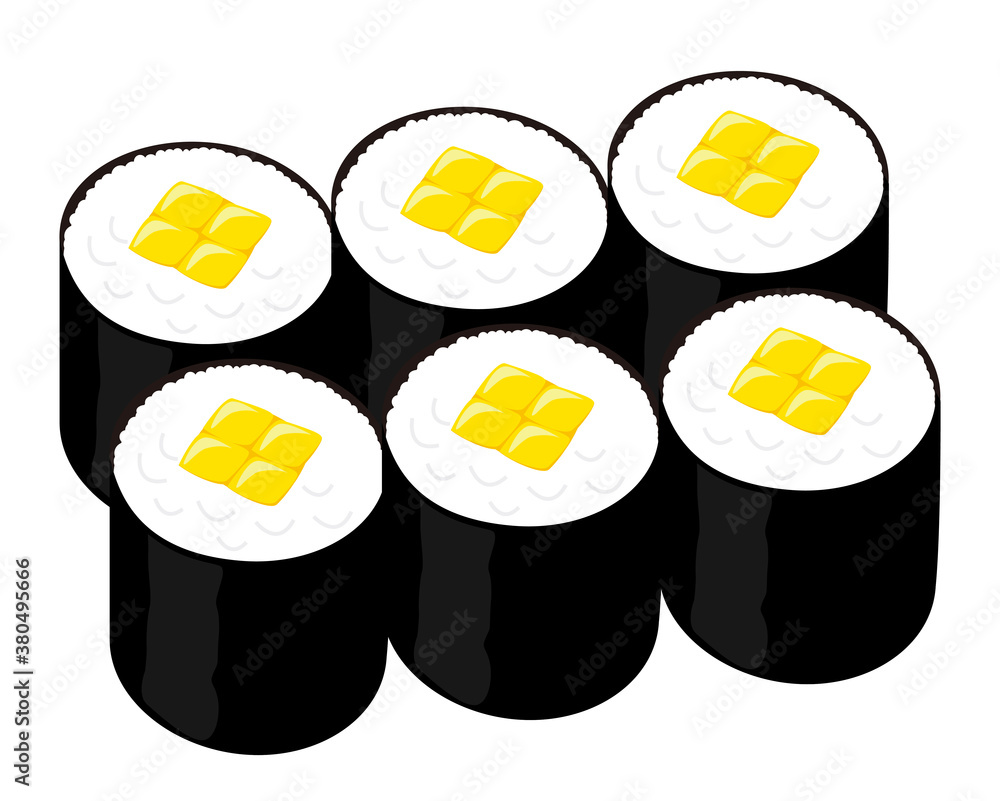 巻き寿司のベクターイラスト かんぴょう巻き Stock ベクター | Adobe Stock