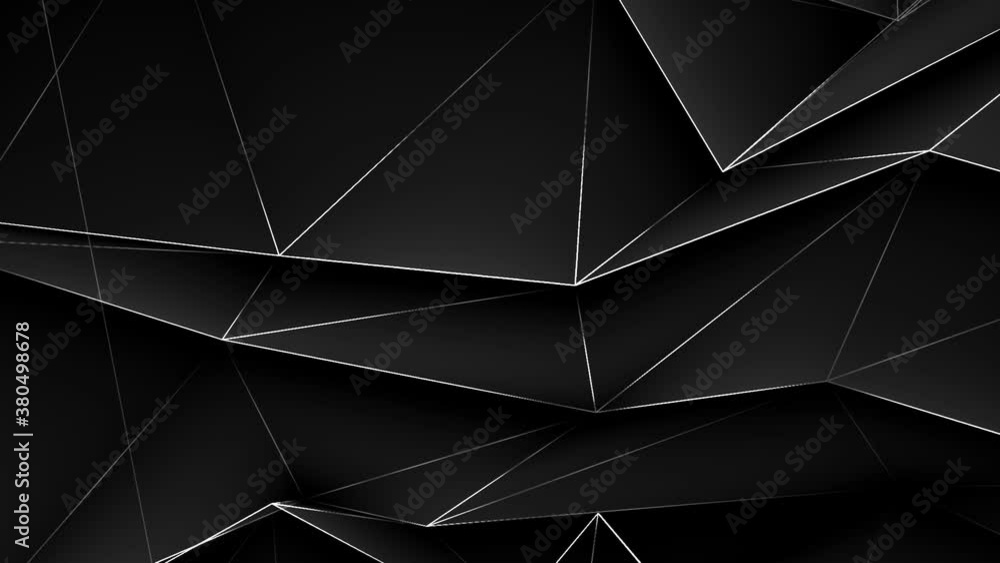 Abstract triangles elements in Black and gray colors, Flying polygonal ...