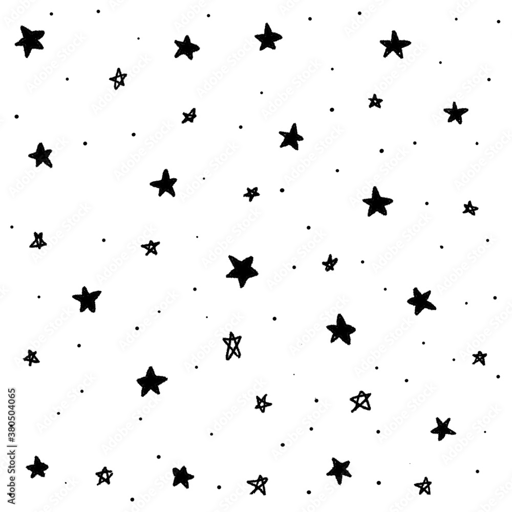 Star Pattern Background.pattern of star doodle.Star hand drawn. Stock ...