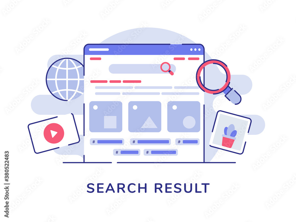 Search result user interface wireframe on display computer screen ...