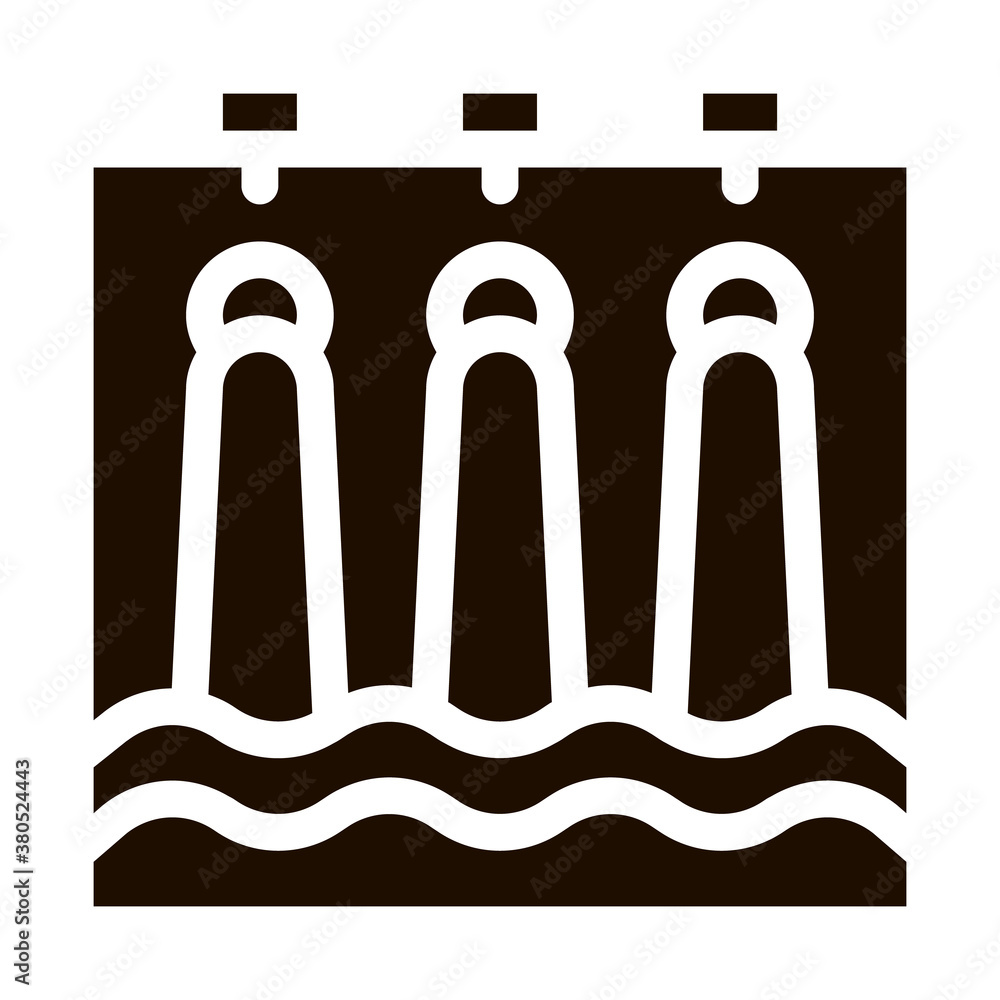Water Hydraulic Engineering Station glyph icon Sign . Water Treatment ...