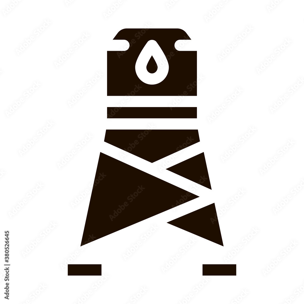 Water Cistern Tower Vector Sign Icon. Health Clean Water In Reservoir ...