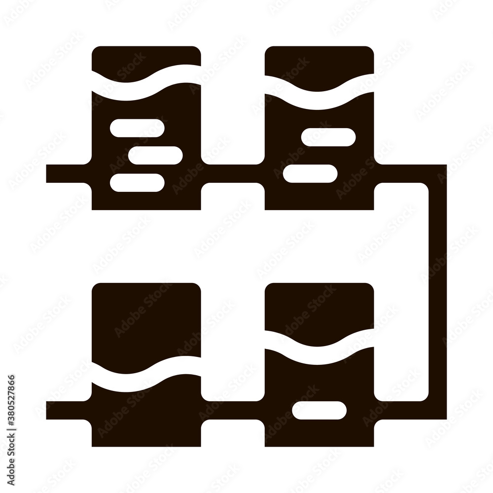 Multiple Tier System Water Treatment glyph icon Sign . Healthy Water ...