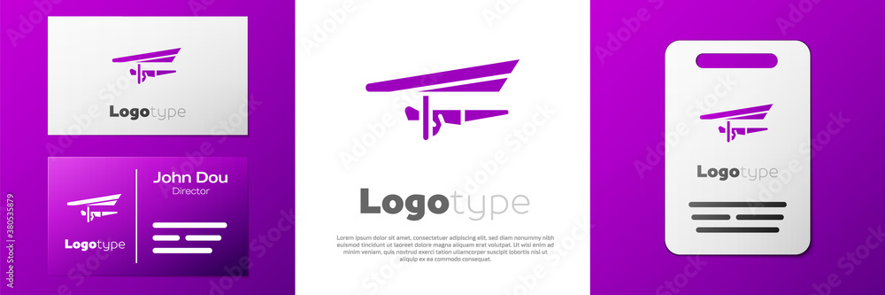 Logotype Hang glider icon isolated on white background. Extreme sport ...