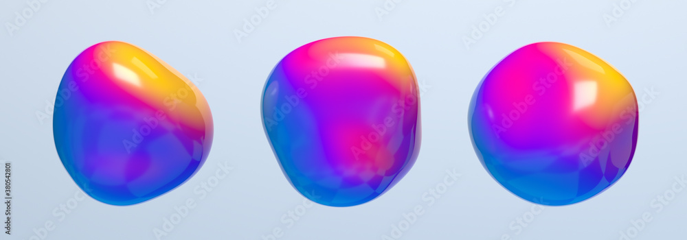 Abstract 3d render of colorful bubbles, background design Stock ...