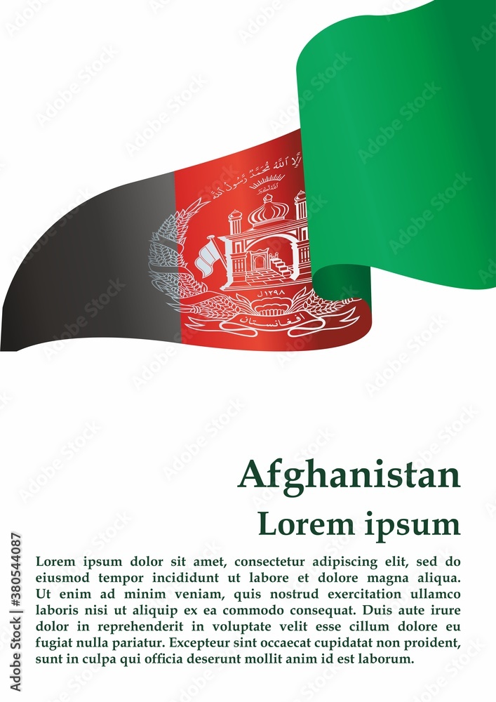 Flag of Afghanistan, Islamic Republic of Afghanistan. template for ...