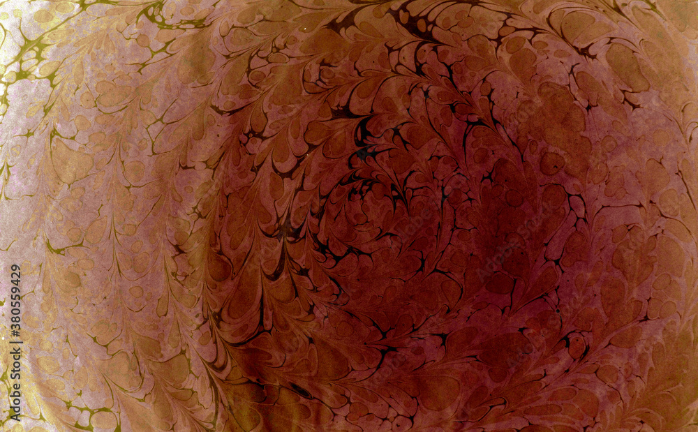 Ebru art. Traditional Turkish Ebru technique. Painting on water ...