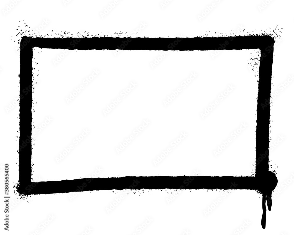 graffiti spray rectangle frame isolated on white background. vector ...