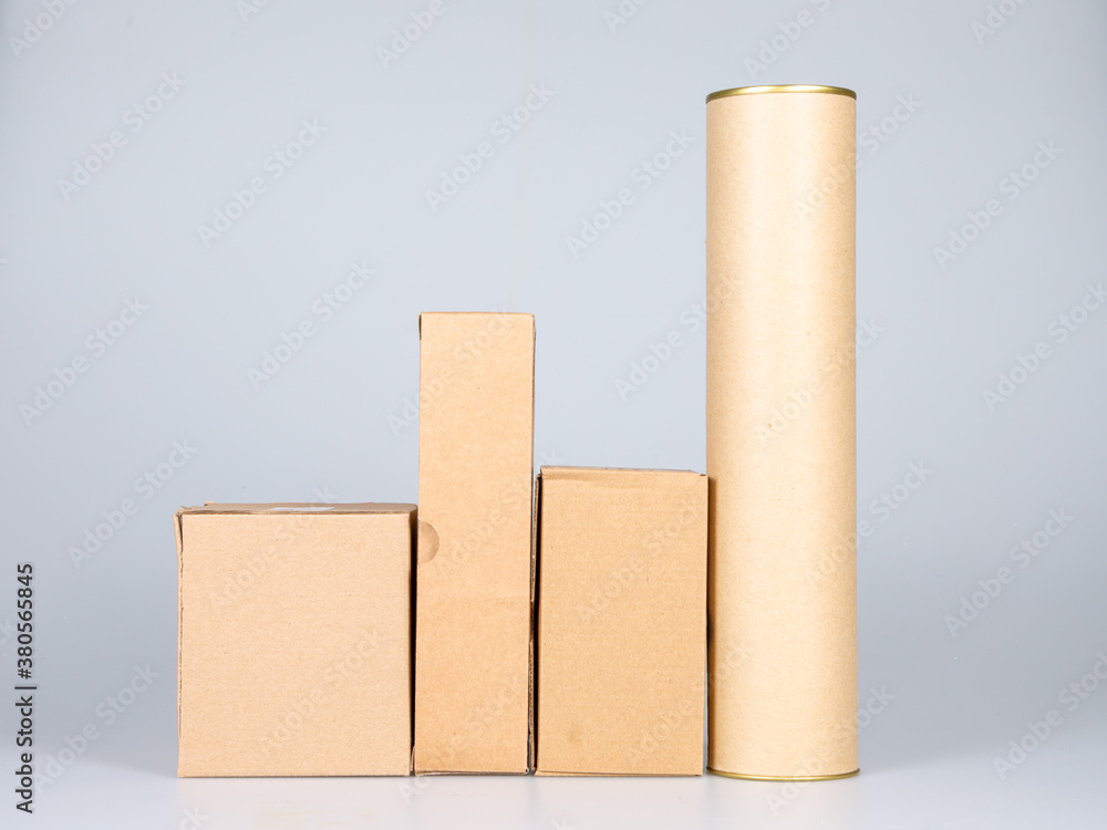 piles of many cardboard different packing box to ship and tube on a ...