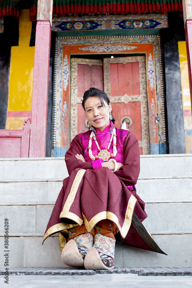 Women in traditional costume, Ladakh. India Stock Photo | Adobe Stock